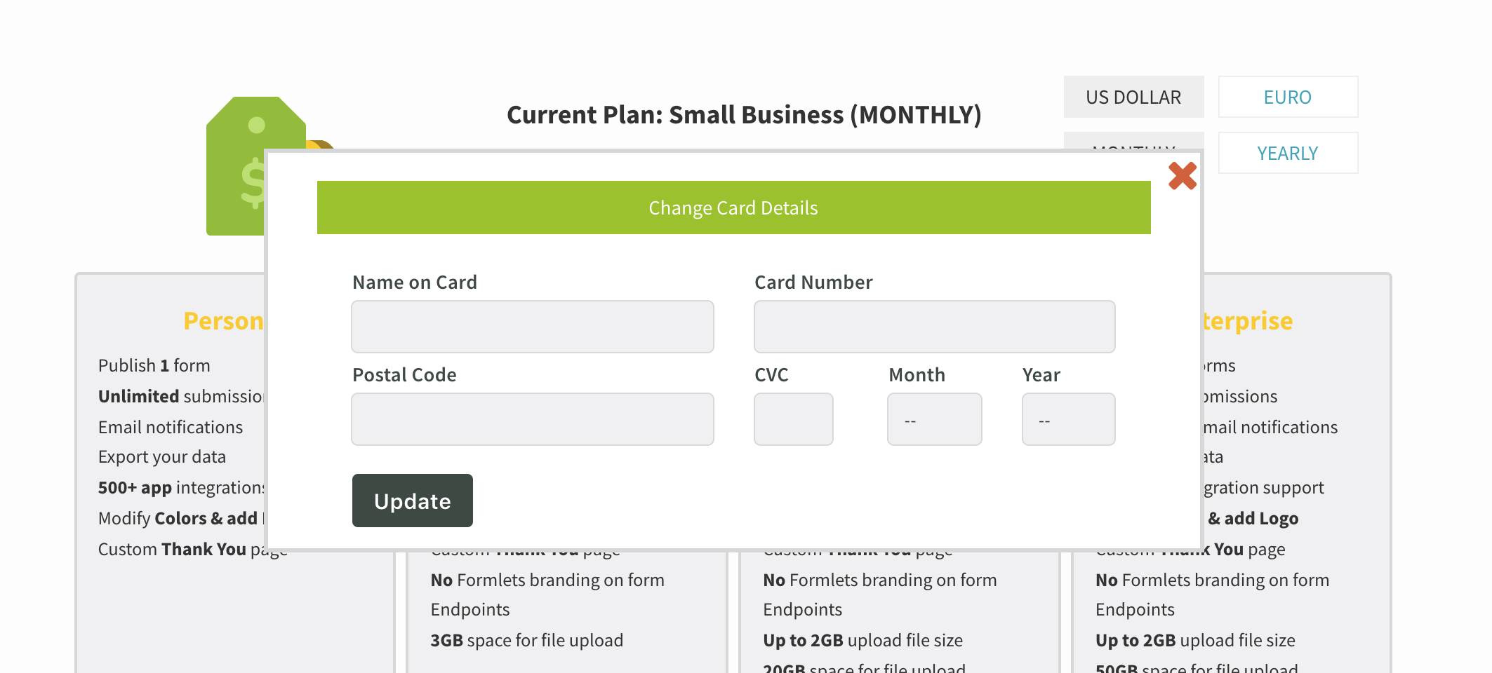 Update Payment Information